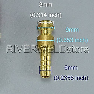 RIVERWELD Argon Quick Connect Fittings Hose Connector For PTA DB SR WP 9 17 18 26 TIG Welding Torch 2set
