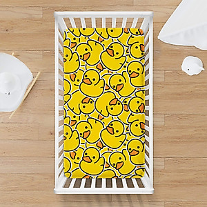 ARIGHTEX 2 Pack Fitted Crib Sheets, Soft Jersey Knit, Breathable and Hypoallergenic Baby Sheet, Duck and Dinosaur, Portable Mattress Topper for Boys Girls, 28"x 52", Nursery Sheet Fits Standard Size