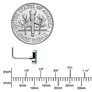 Body Candy Womens 20G 7mm 316L Steel L Shaped Nose Ring Top Hat Shamrock Mens Nose Stud Body Piercing Jewelry