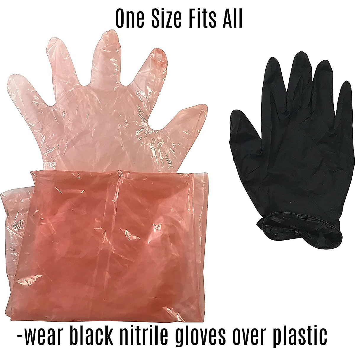 Guardian Hunting Deer Gutting Gloves Field Dressing Gloves with Long and Short Gut Glove Combo Pack (Black/Orange, 3 Pack (6 Pairs))