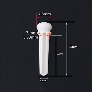 Guitar Bridge Pins Inlaid Abalone Dot, Bridge Saddle and Nut, Made of Real Bones, for 6 String Acoustic Guitar