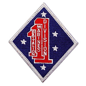Officially Licensed United States Marine Corps USMC 1st Battalion 1st Marines 1st Division Patch, with Iron-On Adhesive