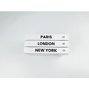 RG Custom Works - Decorative Books - (3 Piece Set) - Timeless, Minimalist, Sleek Design - Paris/London/New York Set - Blank Pages