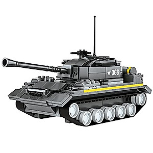 Army Tank Building Block Set - 340Pcs Armed Forces Military Toy Tank for Ages 10 and Up – Rotating Turret with Gun Attachment Army Tank Model Kit Compatible with All Major Brands of Building Blocks