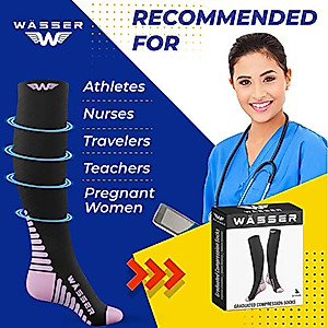 Compression Socks for Nurses Men & Women - Fitness Travel Pregnancy Circulation