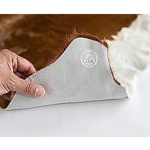 Genuine Calfskin Hereford Calf Hide Cow Skin Cowhide Rug Leather Area Rug 3 x 3 ft.