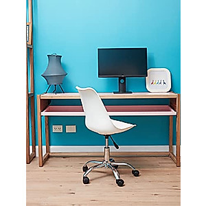 +gardenlife | Tulip Modern Home and Office Design Armless Chair Adjustable Height Soft Ped Shell | (White)