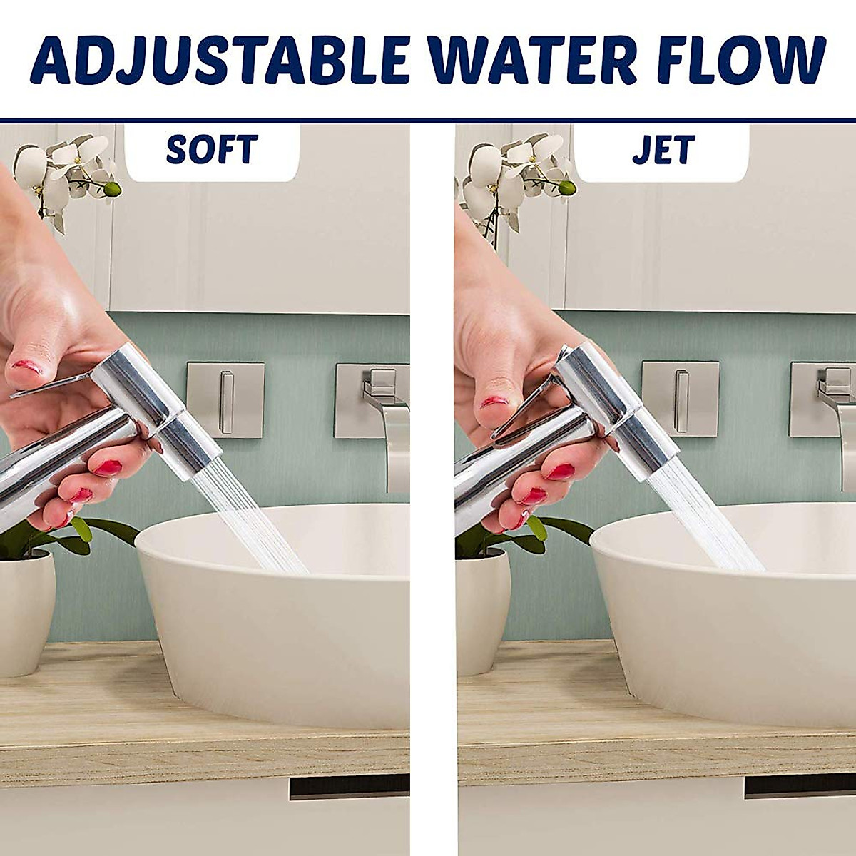 Bidet Sprayer Head, Stainless Steel Handheld Bidet Sprayer kit with Hook, Baby Cloth Diaper Sprayer, Easy to Install for Personal Hygiene and Bedpan WC Sprayer