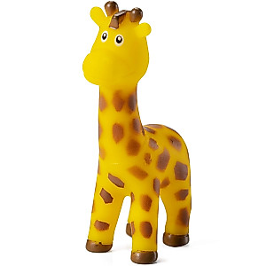 Mini Zoo Animals - (Pack of 12) Vinyl Rubber Jungle Safari Animal Figures, Squeezable Bath Tub Toys for Kids, Baby Shower, Birthday Party Supplies, Favors, Cake Decor, Table Decorations