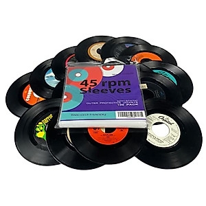 45 RPM Vinyl Record Sleeves – Premium High Clarity 3mil Plastic Outer Covers for 7 inch Albums Anti-Static LP Record Storage Protective Jackets 100 Pack