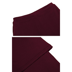 Ekouaer Capri Skirt Active Tight Pants Performance Cycling Skirted Leggings Shorts Skirt Pants Wine Red