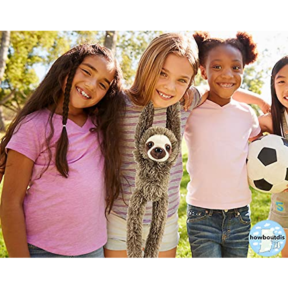 HOWBOUTDIS 20 inch Brown Hanging Sloth - Stuffed Animal - Ultra Soft Plush - Hands and Feet Connect - Realistic Design - Great Gift or Prize