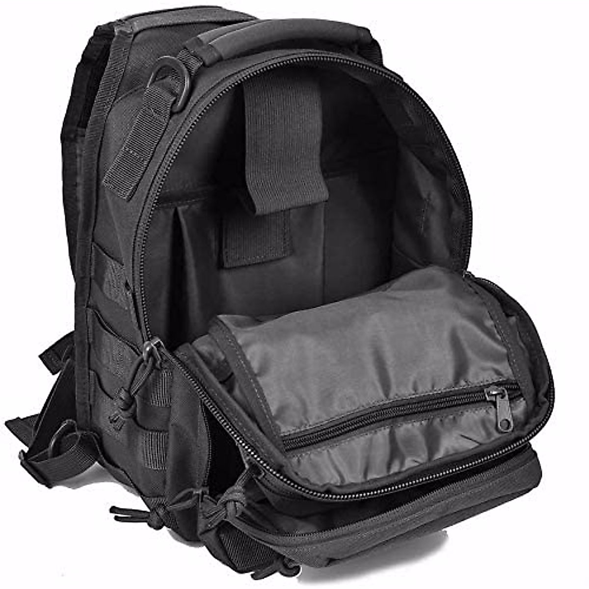 REEBOW GEAR Tactical Sling Backpack Rover Shoulder Sling Pack (Black)