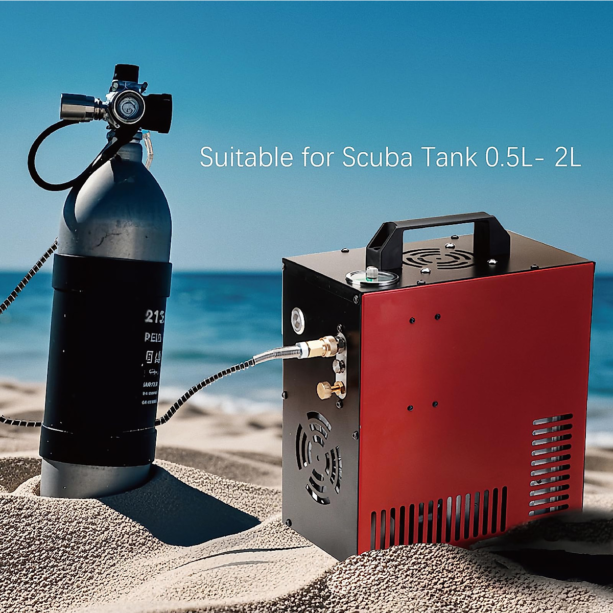 Orcair Thunder 4500psi PCP Air Compressor,Built-in Converter,12V&110V Auto Shut Off Pump Supply Water Oil Free For Scuba Paintball PCP Air gun Tank Refilling Up to 1.6L Low Noise