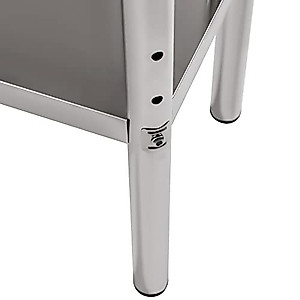 CNCEST 36 * 12 * 23in Stainless Steel Double Over-Shelf,Tier Over-Shelf 0-1.97in Height Adjustable for Kitchens/Factories/Workshops,Space-Saving and Easy to Install