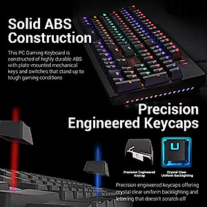 Redragon S117 Gaming Keyboard Mouse Combo Mechanical RGB Rainbow Backlit Keyboard Brown Switches RGB Gaming Mouse for Windows PC Gamers (104 keys)