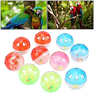 Bird Chew Toy Ball, 10Pcs Colorful Plastic Parrot Cage Bird Ball Toy Jingle Balls Cage Accessories Parakeet Chewing Pet Bite Ball for Chewing Training Biting