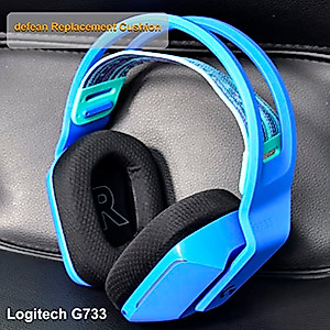 G733 Earpads - defean Replacement Ear Cushion Cover Compatible with Logitech G733 G 733 Lightspeed Wireless Gaming Headset,Ear Pads with Durable Mesh Fabric, Comfort Noise Isolation Foam (Black)