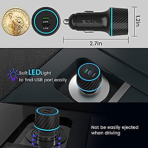 S22 S23 Ultra Charger Type C, SCRUAK 45W PPS Super Fast USB-C Wall/Car Charger for Samsung Galaxy S23 Ultra/S23+/S23/S22 Ultra/S22+/S22/S21/S20/Note 20/Note 10+(with 2X 3.3FT 5A Type C Cable)