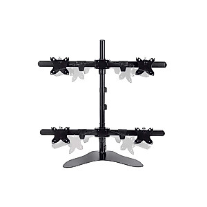 Monoprice Quad Monitor Free Standing Desk Mount - Height Adjustable, for 15-30 Inch Monitors, Black