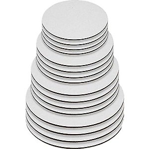 LEGLO Round Greaseproof Cake Boards – White Cake Circle Base, 6/8/10/12 inch, 5 of Each Size