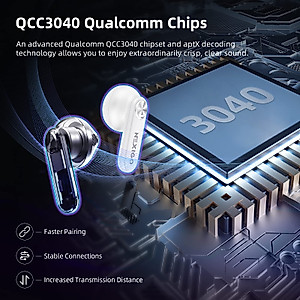 NexiGo Air T2 (Gen 2) Ultra-Thin Wireless Earbuds, Qualcomm QCC3040, Bluetooth 5.2, 4-Mic CVC 8.0 Noise Cancelling for Clear Calls, Volume Control, aptX, 28H Playtime, IPX5, Silver (Renewed)