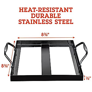 Steven Raichlen's Himalayan Salt Block Holder & Stainless Steel Wire Cleaning Brush- Easy-Grip Handles for Safety -Fits Any 8"x8" Salt Slab- Grilling Tool Essential - for Indoor Cooking & Outdoor BBQ