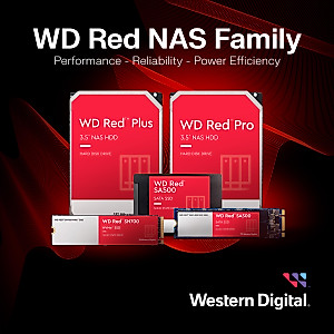 Western Digital 4TB WD Red Plus NAS Internal Hard Drive HDD - 5400 RPM, SATA 6 Gb/s, CMR, 128 MB Cache, 3.5" -WD40EFZX