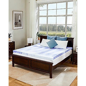 PERLECARE 3 Inch Queen Memory Foam Mattress Topper for Pressure Relief, Cooling Gel Infusion, CertiPUR-US Certified Purple