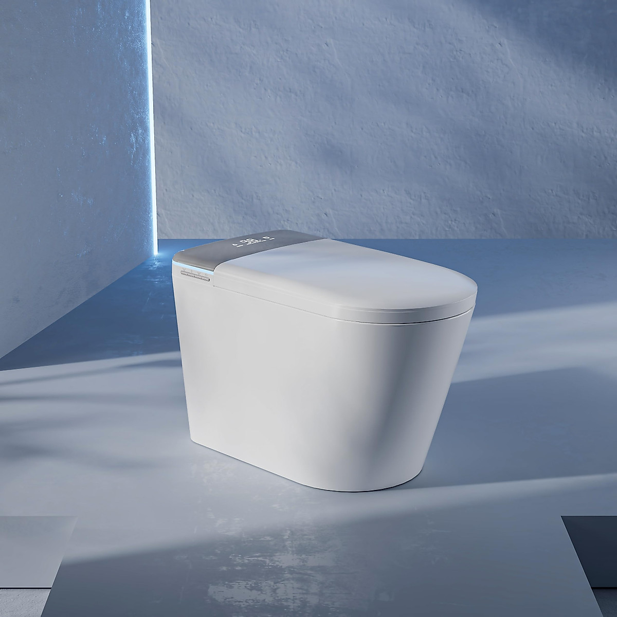 KE KING Smart Toilet with Bidet Built-in, Auto Dual Flush, Auto Open & Close Bidet Toilet with Heated Seat, Instant Warm Water, Remote Control, ADA Height Tankless Toilet