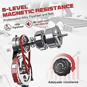 Caromix Rowing Machine Magnetic Row Machine Foldable Rower with 8 Level Adjustable Quiet Magnetic Resistance, Ergonomic Seat & LCD Monitor (Black)