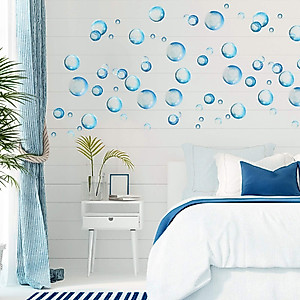 Blue Bubble Gadget Cutout Mural Sticker Background Home Decor Party Decoration for Ocean Coral Reef Mermaid Under The Sea Poolside Home Bath Kid's Bedroom Playroom Wedding Birthday Party Baby Shower