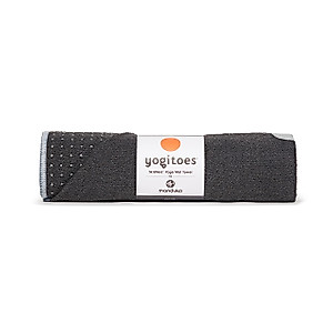 Yogitoes Yoga Mat Towel - Lightweight, Quick Drying Microfiber, Non Slip Skidless Technology, Use in Hot Yoga, Vinyasa and Power, 71 Inch (180cm), Grey