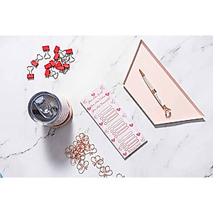 Blissful Bounty Diamond Metal Ballpoint White Pen in Rose Gold with Black Ink | 4 Ink Refills | 6.1 Inches Long