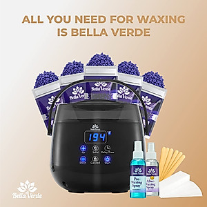 Bella Verde Wooden Wax Applicator Sticks and Non-Woven White Wax Strips - Wooden Waxing Spatulas - Large - 400 count - Hair removal - For Men - Women - Brazilian Eyebrow Home Body Waxing - Prime