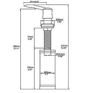 GICASA Soap Dispenser, Kitchen Sink Soap Dispenser, High-Capacity 320ML ABS Bottle Soap Dispenser Brushed Nickel Finish