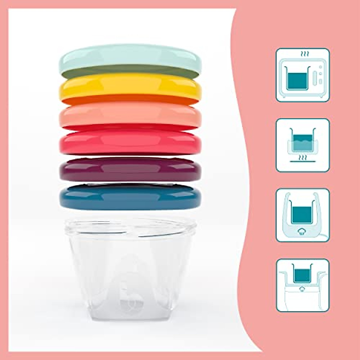 Babymoov Leak Proof Storage Bowls | BPA Free Containers With Lids, Ideal to Store Baby Food or Snacks for Toddlers (PICK YOUR SET SIZE)