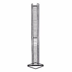 Atlantic Onyx Wire CD Tower - Holds 80 CDs in Matte Black Steel, PN 1248