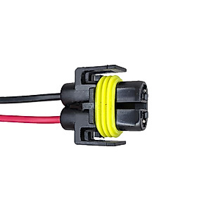 Dewkou 2 PCS H11 Car Light Wire Socket Connector, Extension Wiring Harness Sockets with Wires, Multi-Purpose Pigtail Adapter Plug for Fog Light High Low Beam Bulb (Black)