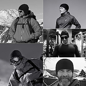 ROCKBROS Skull Cap Men & Women Thermal Cycling Helmet Liner Moisture Wicking Motorcycle Running Hat,Fits Under Helmets Black