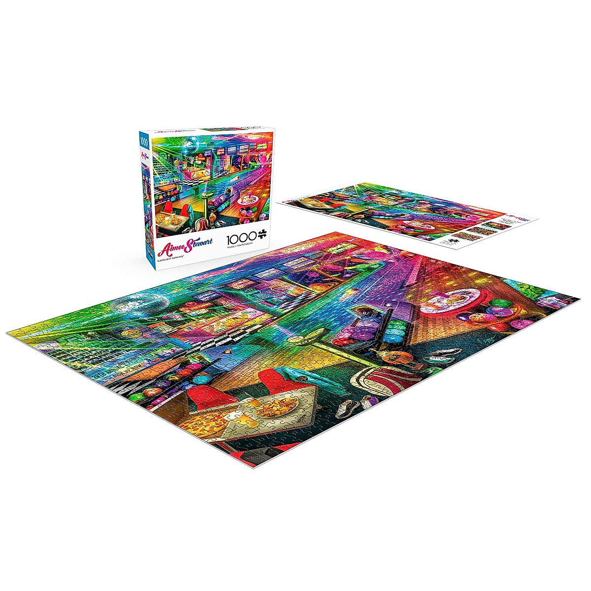 Buffalo Games - Aimee Stewart - Blacklight Bowling - 1000 Piece Jigsaw Puzzle,Multicolour