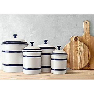 Old Dutch Farmhouse Canister Set, 4 qt, 2.5 qt, 1.5 qt, 1 qt, Blue