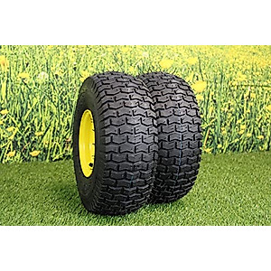 (Set of 2) 15x6.00-6 Tires & Wheels 4 Ply for Lawn & Garden Mower Turf Tires .75" Bearing (Because we supply a precision ball bearing the shaft must be clean and straight for them to fit properly)