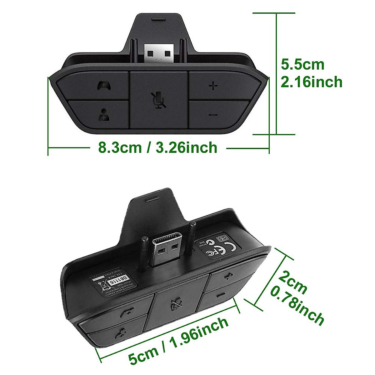 Stereo Headset Adapter for Xbox One and Xbox Series X|S and Elite Controller - Headphone Audio Converter for Voice Chat & Game Sound Mix and Mic Monitoring and Volume Control as Xbox Accessories