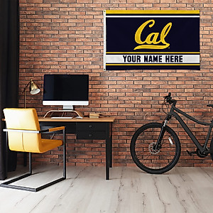 Rico Industries NCAA Cal Berkeley Golden Bears Personalized - Custom 3' x 5' Banner Flag - Made in The USA - Indoor or Outdoor Décor