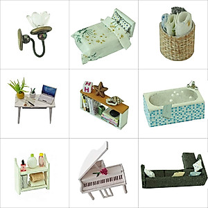 CUTEBEE Dollhouse Miniature with Furniture, DIY Dollhouse Kit Plus Dust Proof and Music Movement, 1:24 Scale Creative Room for Valentine's Day Gift Idea M21