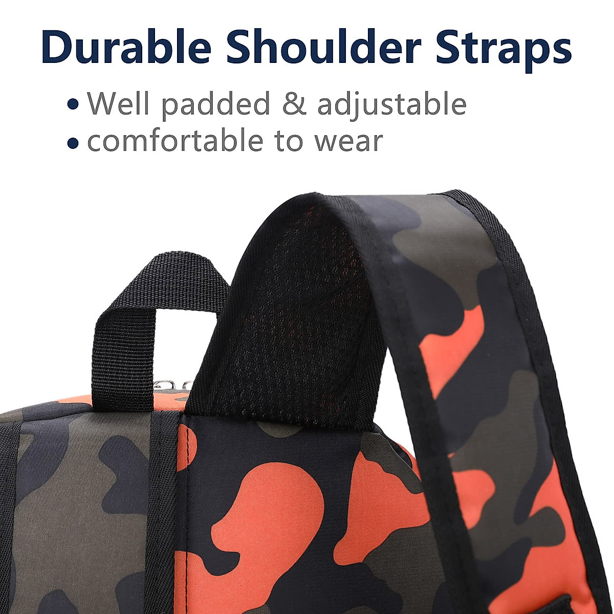 Kids School Backpacks for Boys Girls Elementary Kindergarten Camo School Bags Bookbags for Primary Preschool (Camouflage Orange, Small)