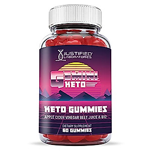 Justified Laboratories (10 Pack) Gemini Keto Gummies 1000MG ACV with Pomegranate Juice Beet Root B12 600 Gummys