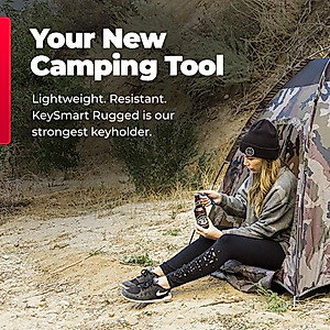 KeySmart Rugged - Multi-Tool Key Holder with Bottle Opener and Pocket Clip (up to 14 Keys, Blue)