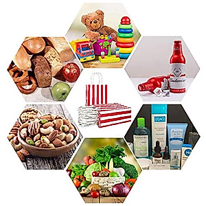 ADIDO EVA 25 PCS Striped Gift Bags Small Red Kraft Paper Bags with Handles for Party Favor (8.2 x 6 x 3.1 In)